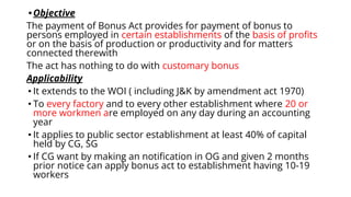 Payment of Bonus Act- 1965.pptx Payment of Bonus act | PDF