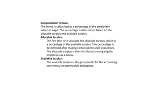 Payment of bonus act - which talks about payment of bonus | PPT