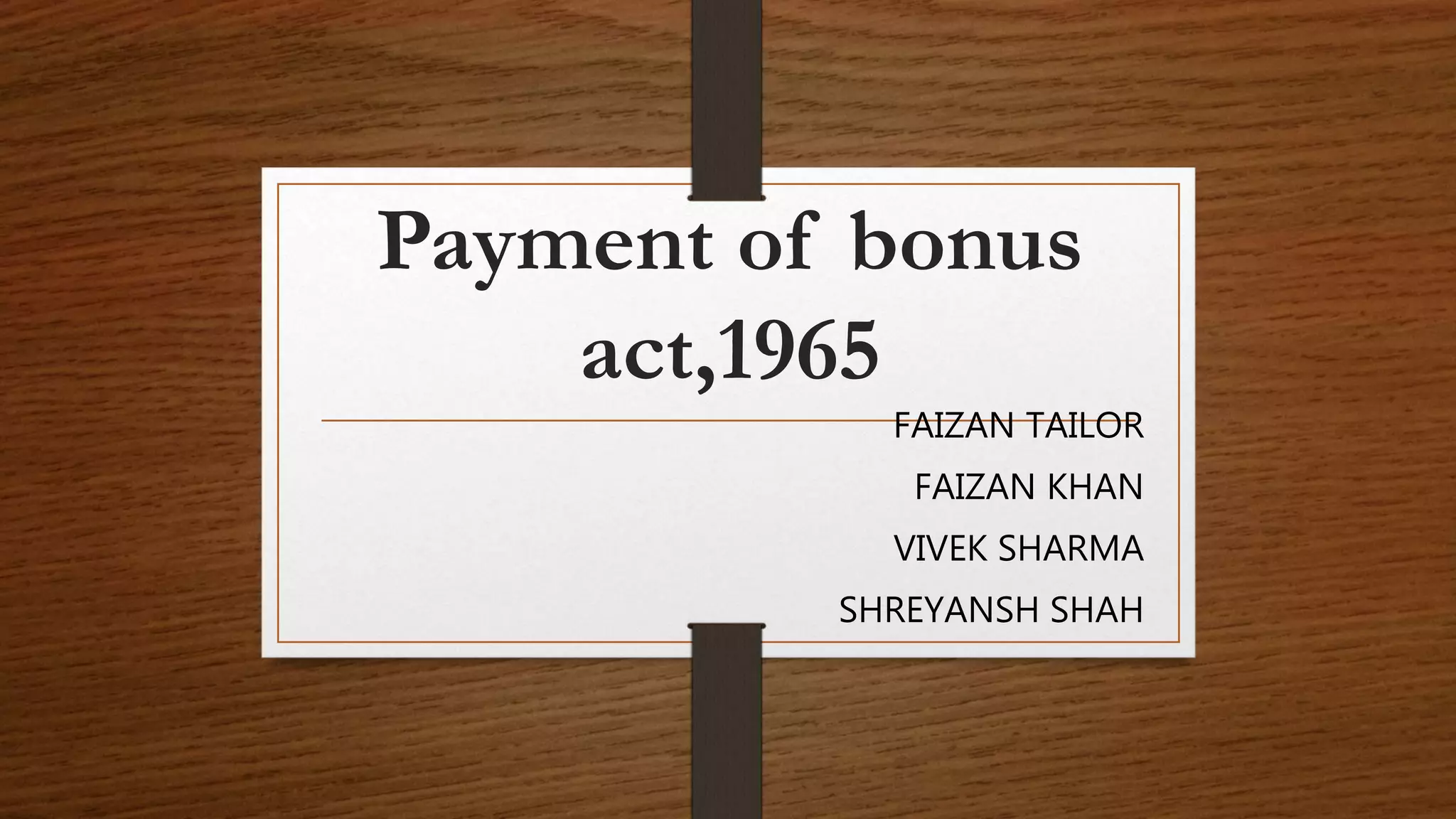 Payment of bonus_act | PPTX