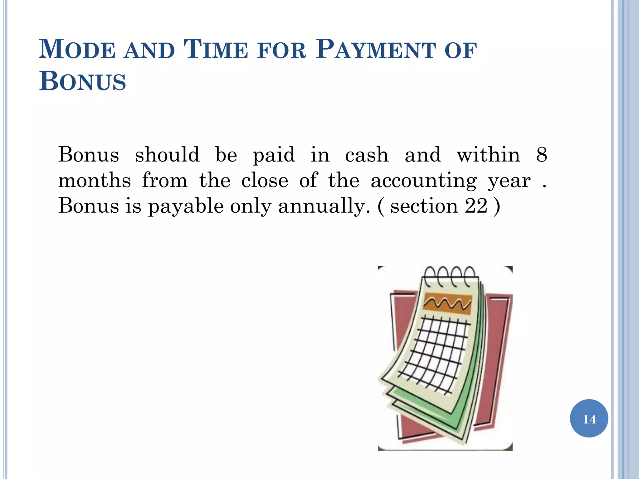 Payment of bonus act 1965 | PPSX