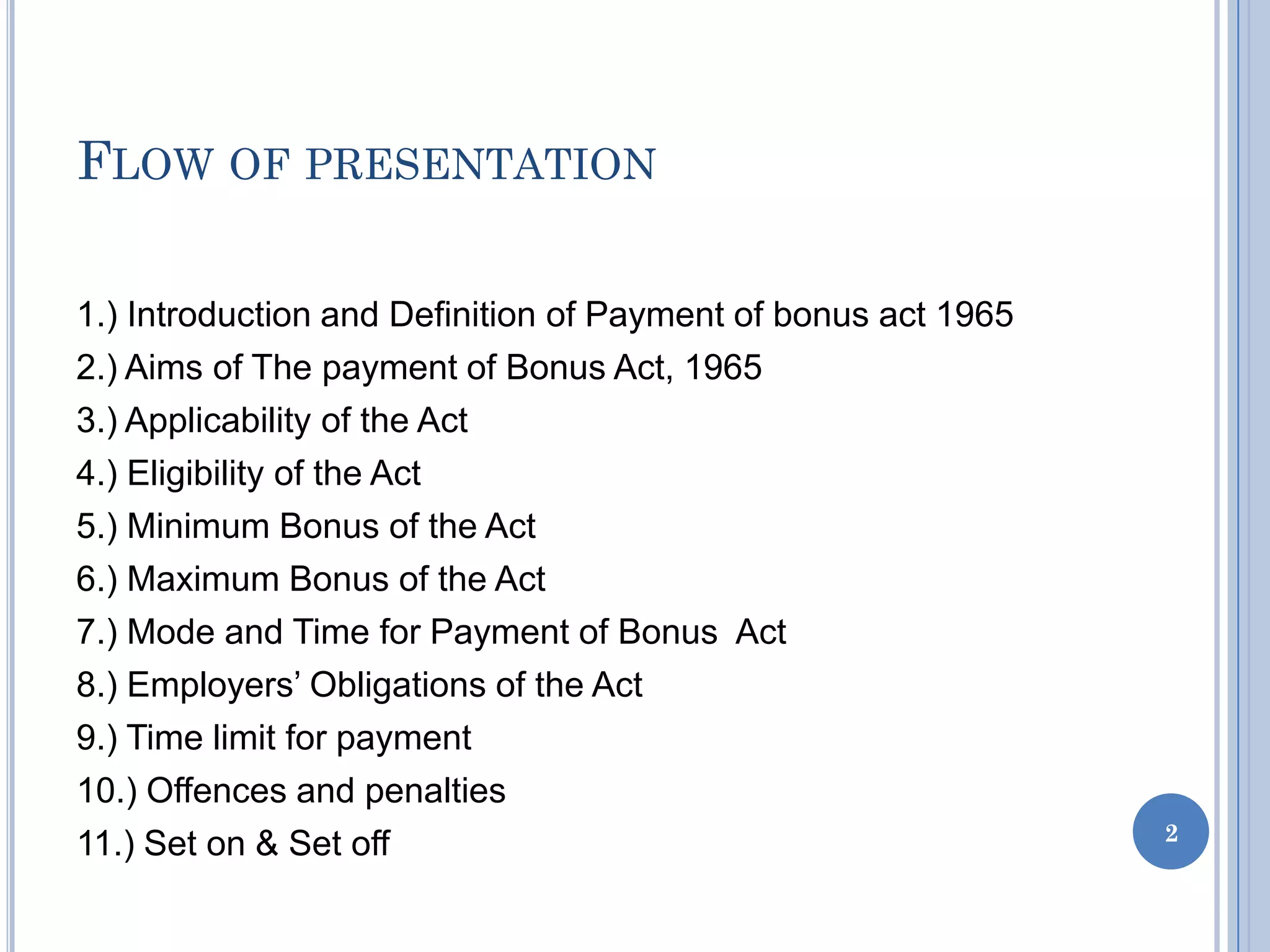 Payment of bonus act 1965 | PPSX