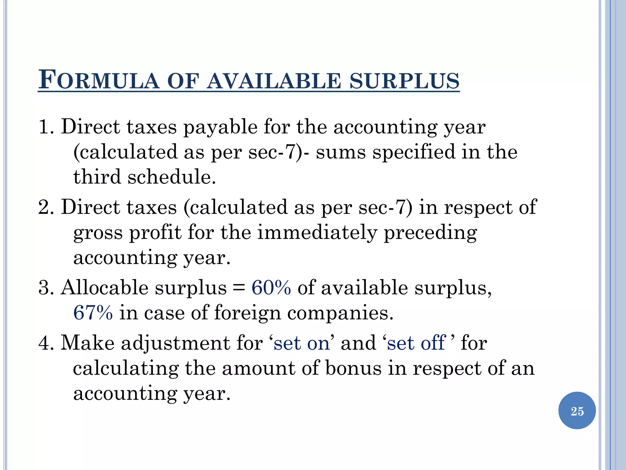Payment of bonus act 1965 | PPSX