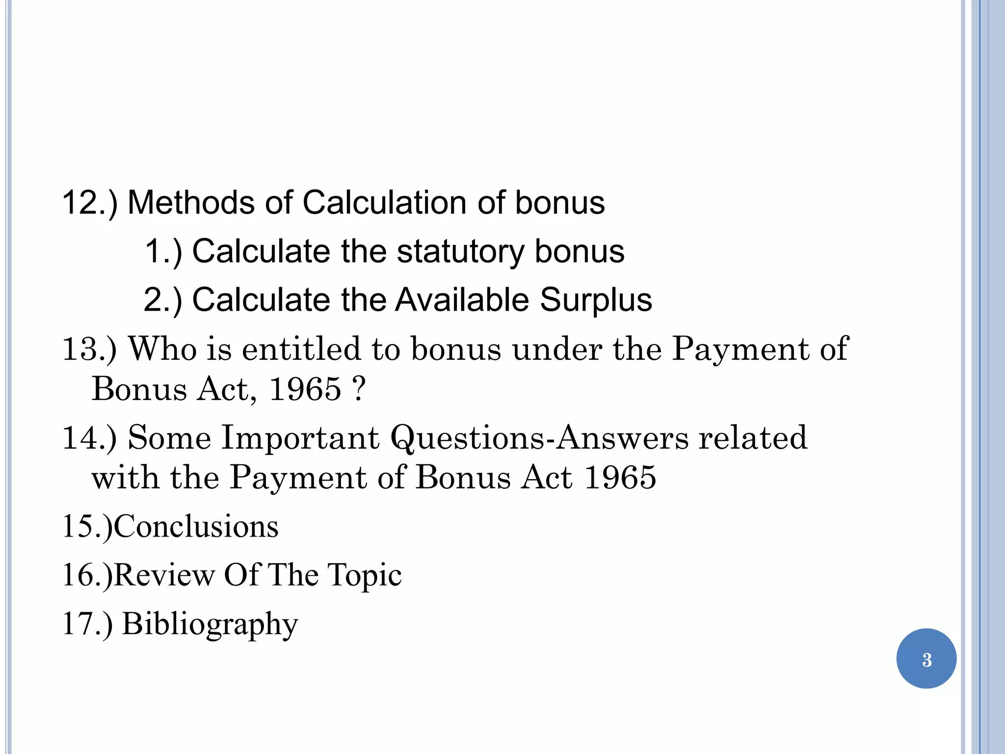 Payment of bonus act 1965 | PPSX