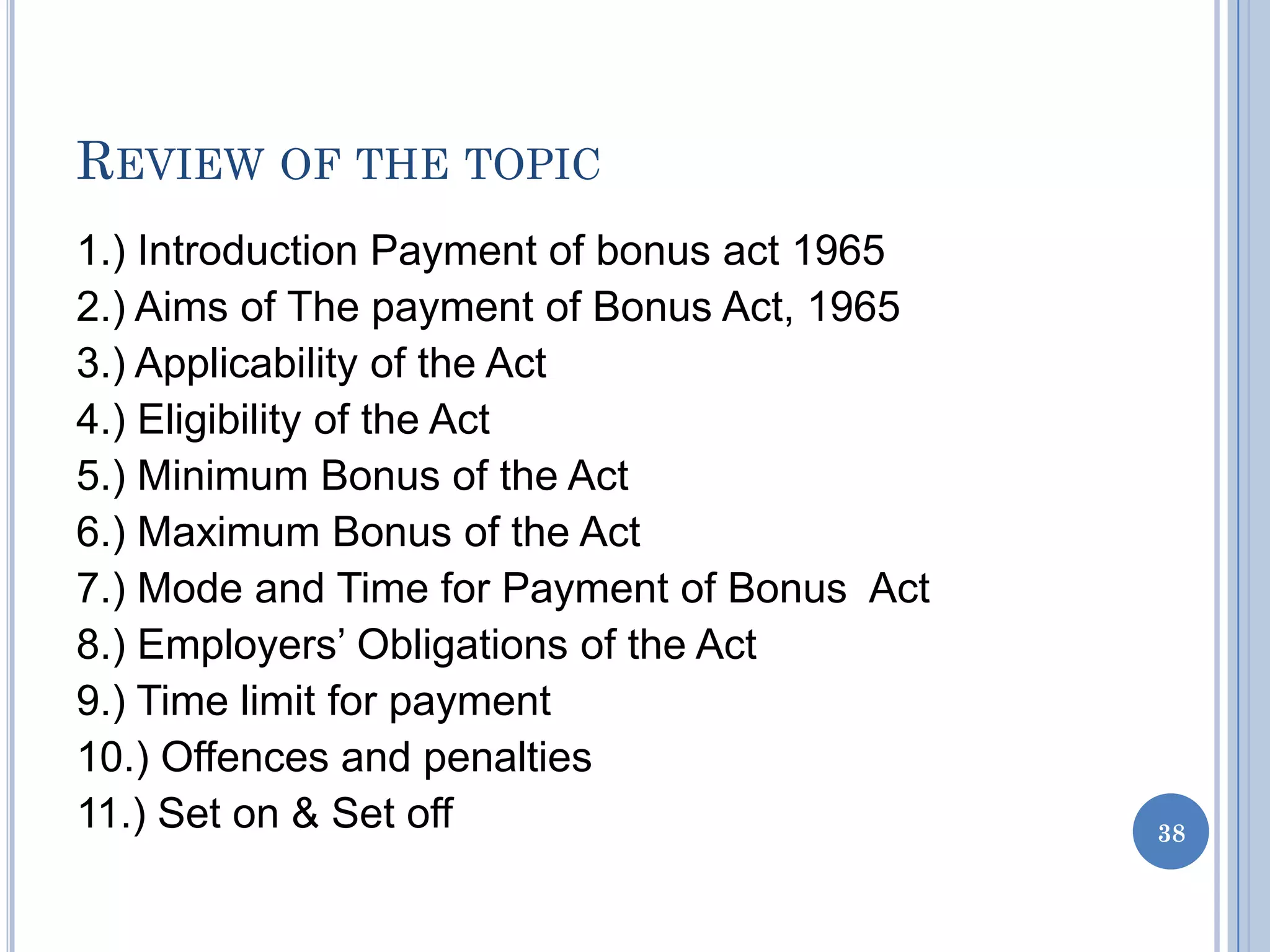 Payment of bonus act 1965 | PPSX