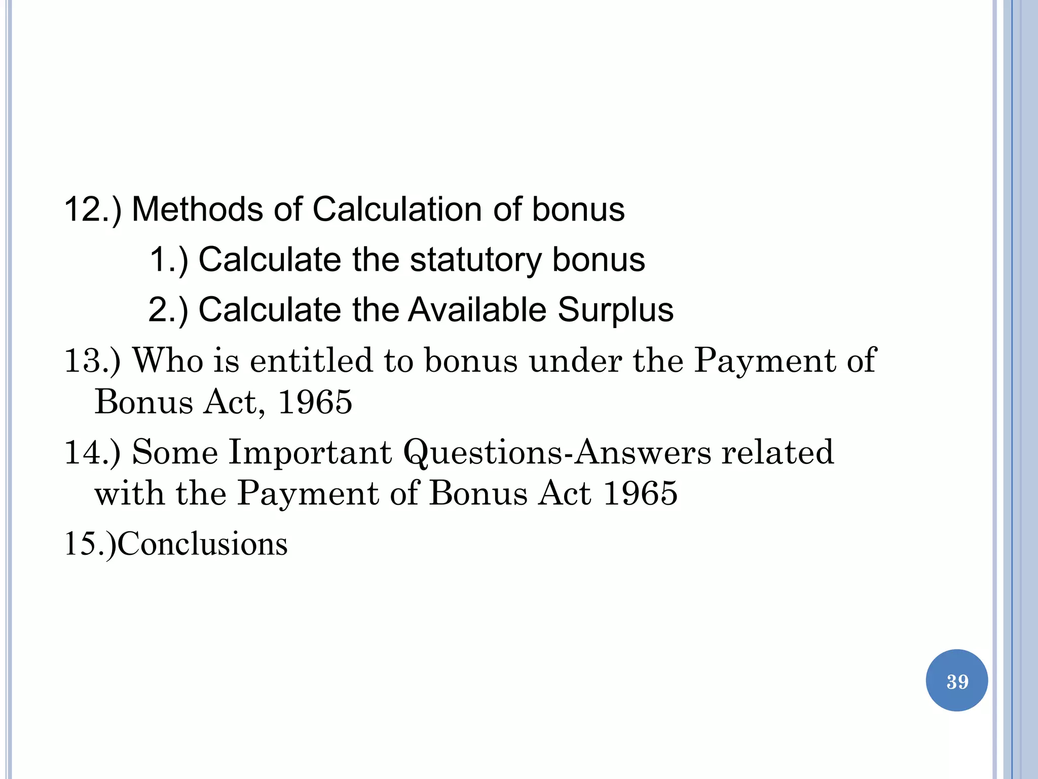 Payment of bonus act 1965 | PPSX