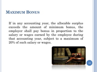 Payment of bonus act 1965 | PPSX