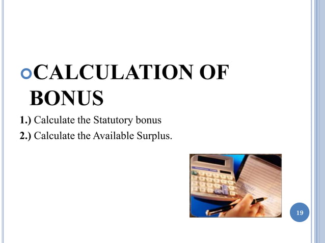Payment of bonus act 1965 | PPSX