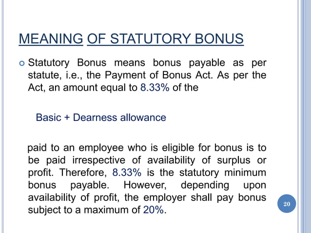 Payment of bonus act 1965 | PPSX