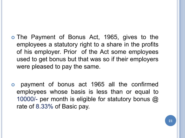 Payment of bonus act 1965 | PPSX