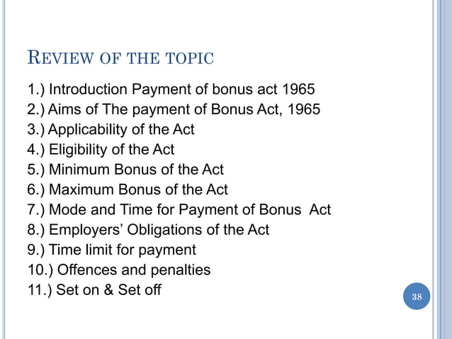 Payment of bonus act 1965 | PPSX