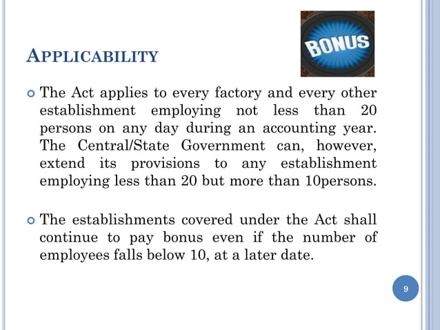 Payment of bonus act 1965 | PPSX