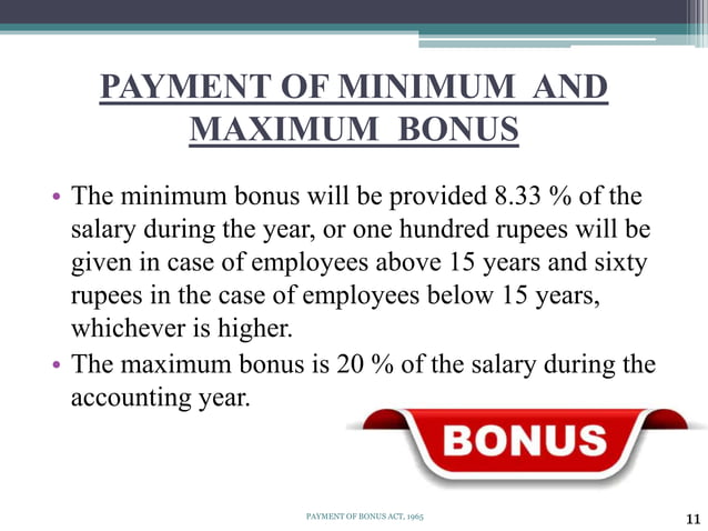 Payment of bonus act, 1965 | PPTX