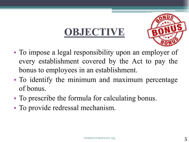 Payment of bonus act, 1965 | PPTX