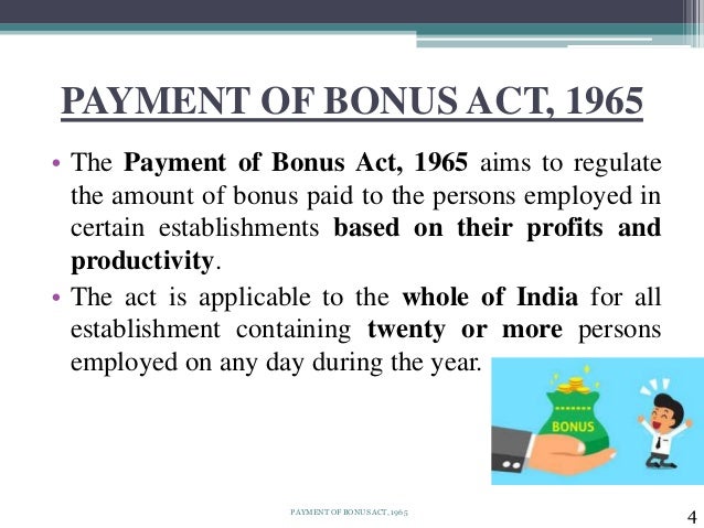 Payment of bonus act, 1965