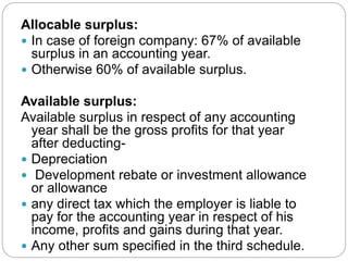 Payment of bonus act,1965 ppt | PPT