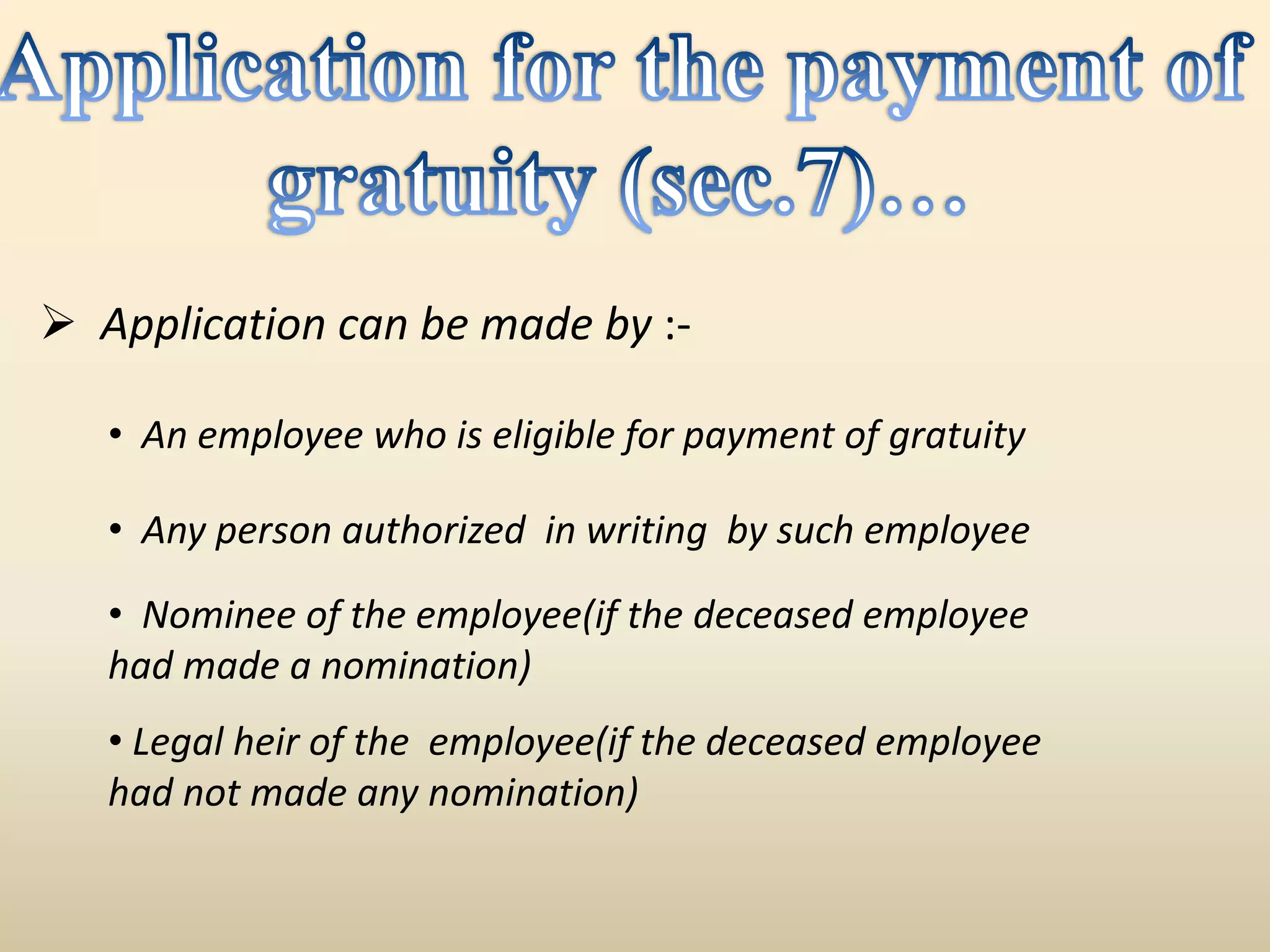 Payment of gratuity act 1972 | PPTX