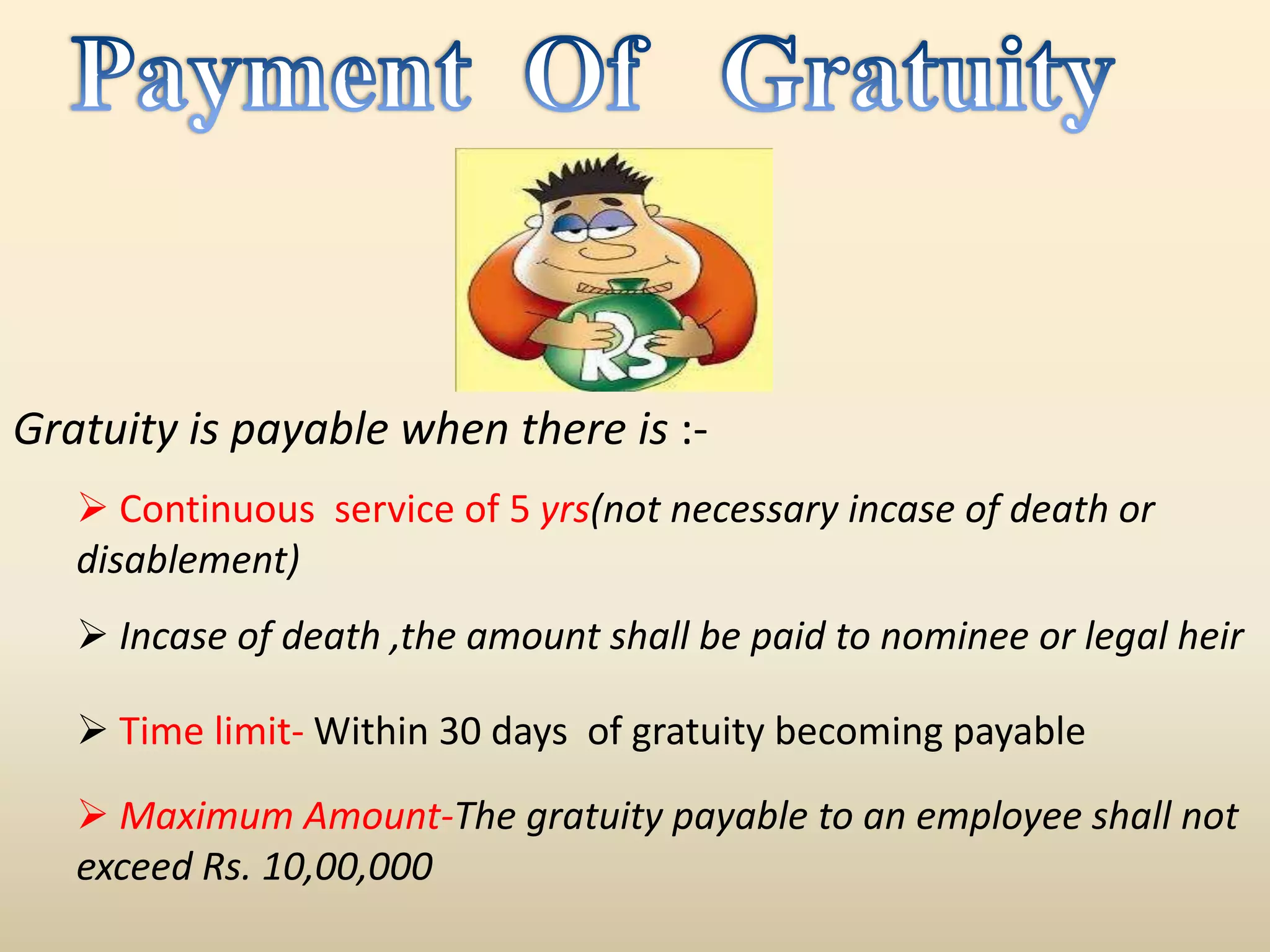 Payment of gratuity act 1972 | PPTX
