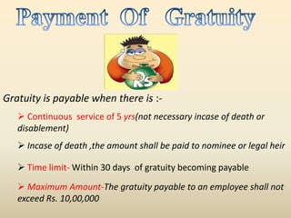 Payment of gratuity act 1972 | PPTX