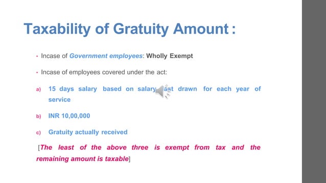 Payment of Gratuity Act - 1972.pptx | Personal Taxes | Personal Finance