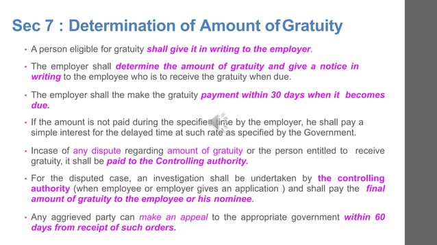 Payment of Gratuity Act - 1972.pptx | Personal Taxes | Personal Finance