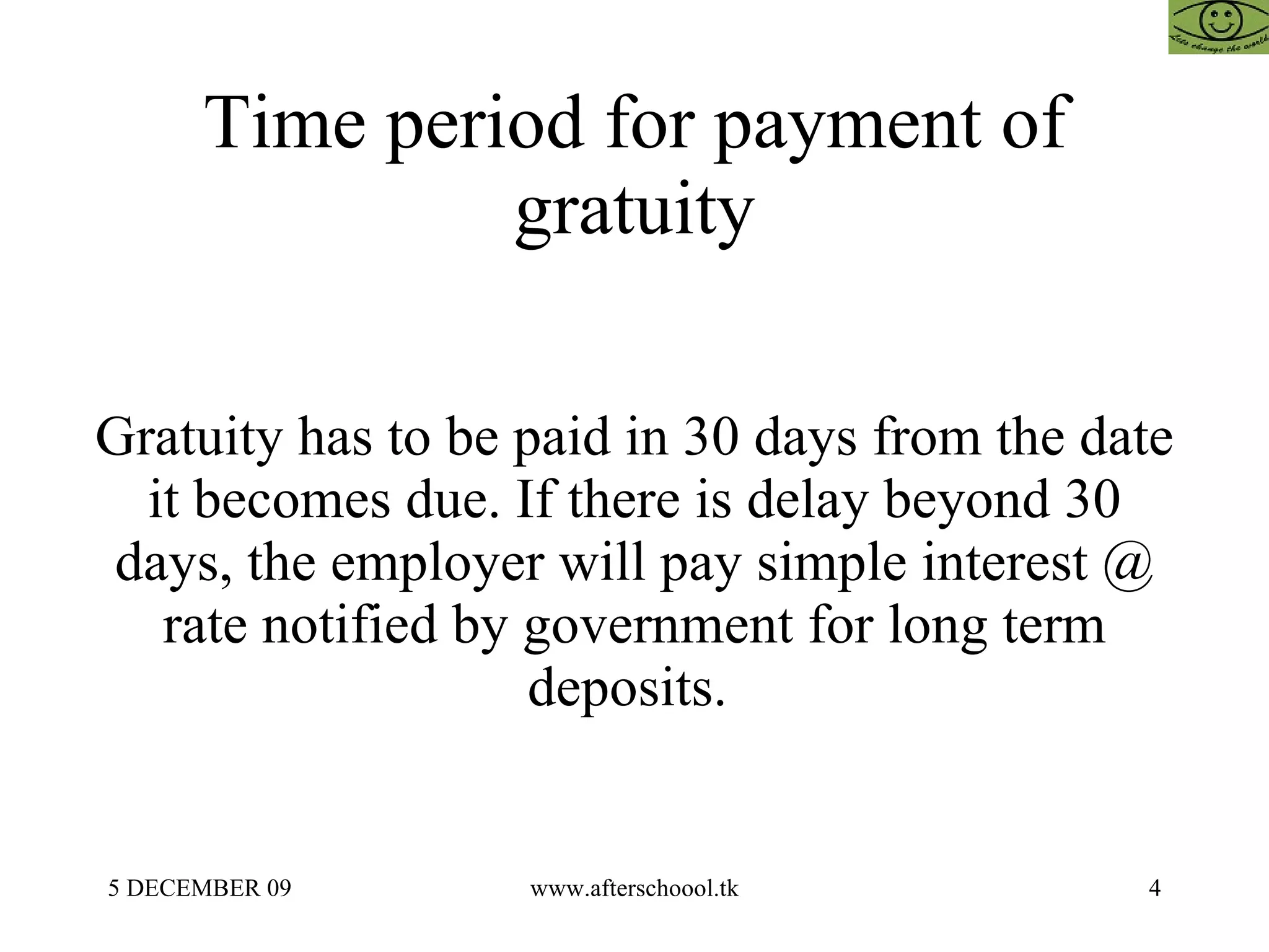 Payment Of Gratuity Act 1972 | ODP