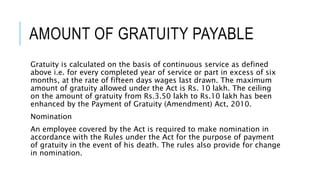 Payment of gratuity act, 1972 | PPTX | Retirement Planning | Personal ...