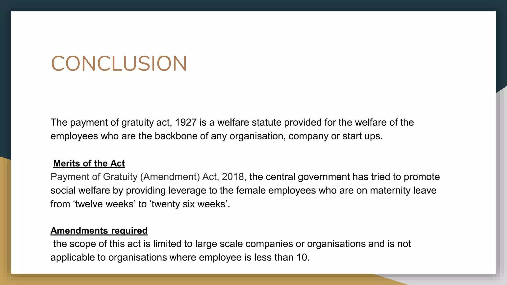 Payment of Gratuity Act, 1972 | PPTX