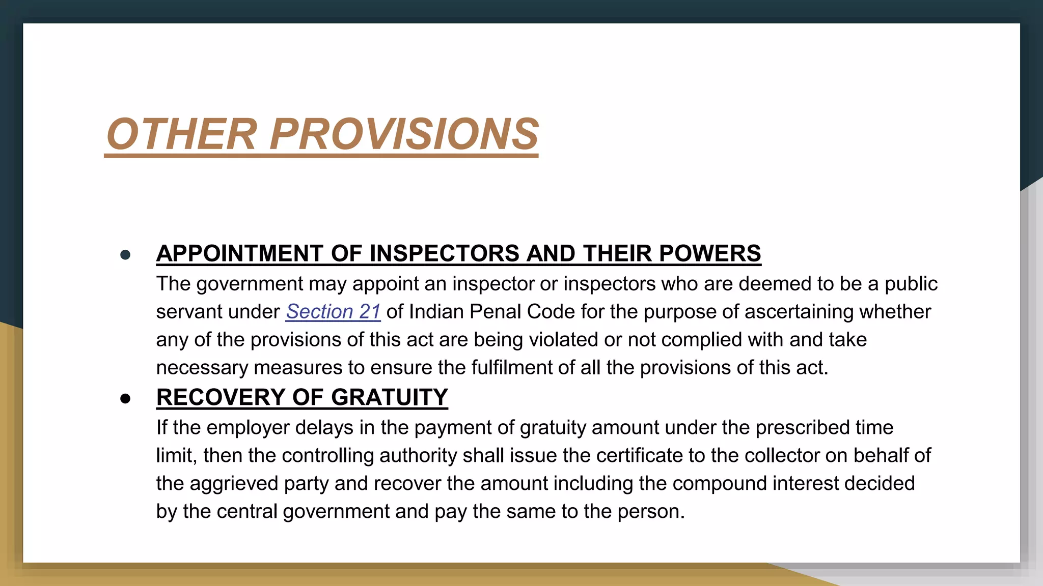 Payment of Gratuity Act, 1972 | PPTX