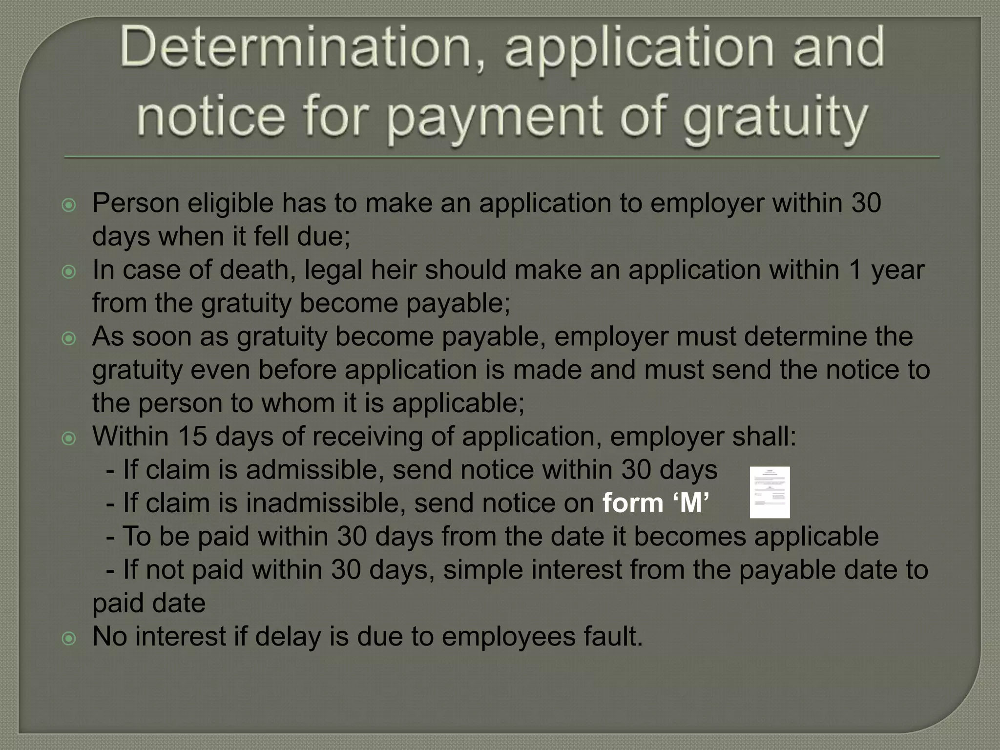 Payment of gratuity act, 1972 ppt | PPTX