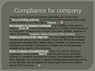 Payment of gratuity act, 1972 ppt | PPTX