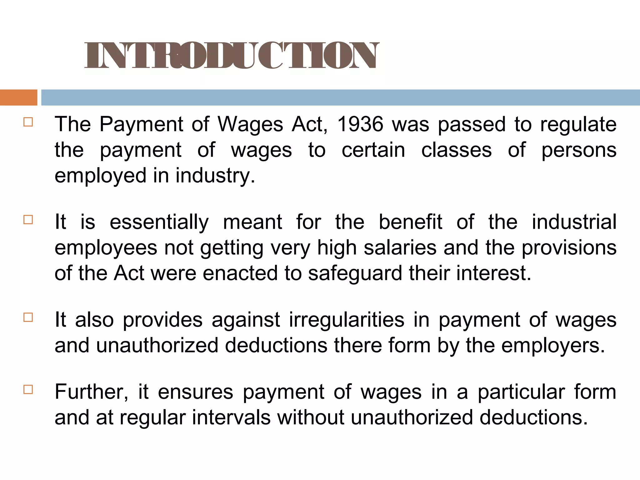 Payment of wages | PPT
