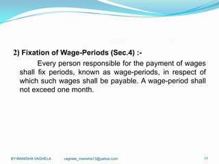 Payment of wages act | PPSX