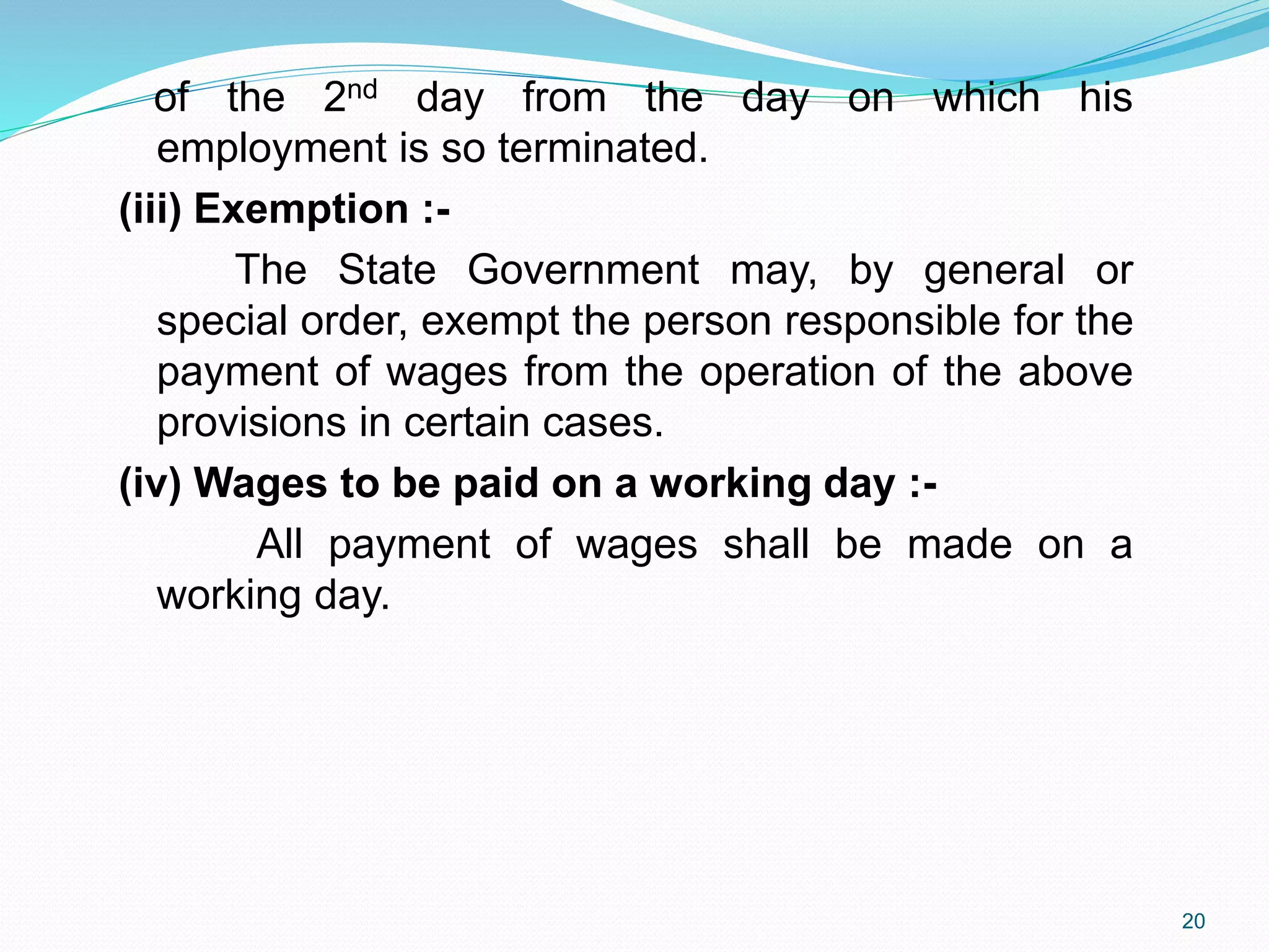 Payment of wages act | PPT