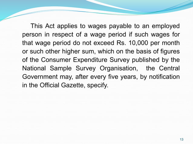 Payment of wages act | PPT | Business Accounting & Finance | Business