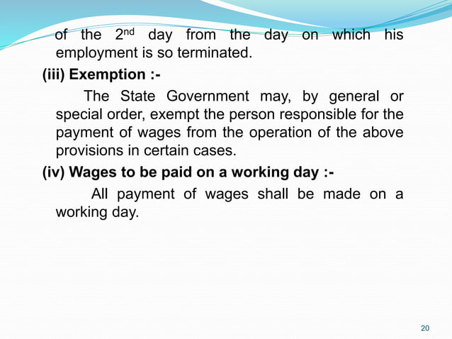 Payment of wages act | PPT | Business Accounting & Finance | Business