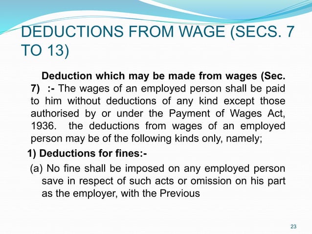 Payment of wages act | PPT | Business Accounting & Finance | Business