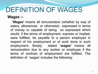 Payment of wages act | PPT