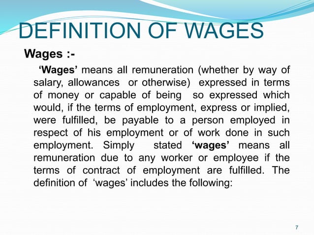 Payment of wages act | PPT | Business Accounting & Finance | Business