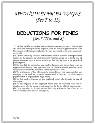 Payment Of Wages Act, 1936 | DOC