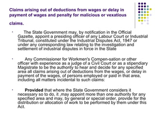 Payment of wages act 1936 | PPT
