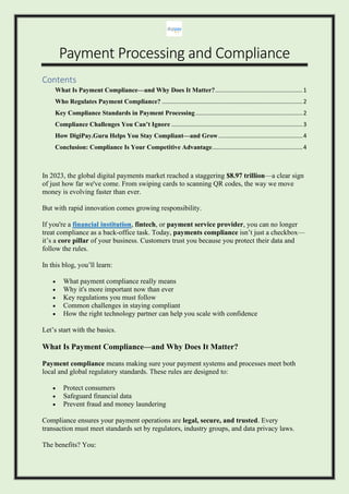 Payment Processing and Compliance Challenges | PDF