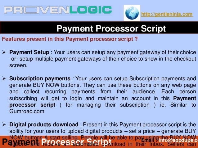 Payment Processor Script