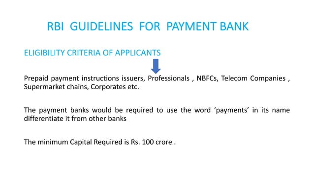 Payments bank license | PPT