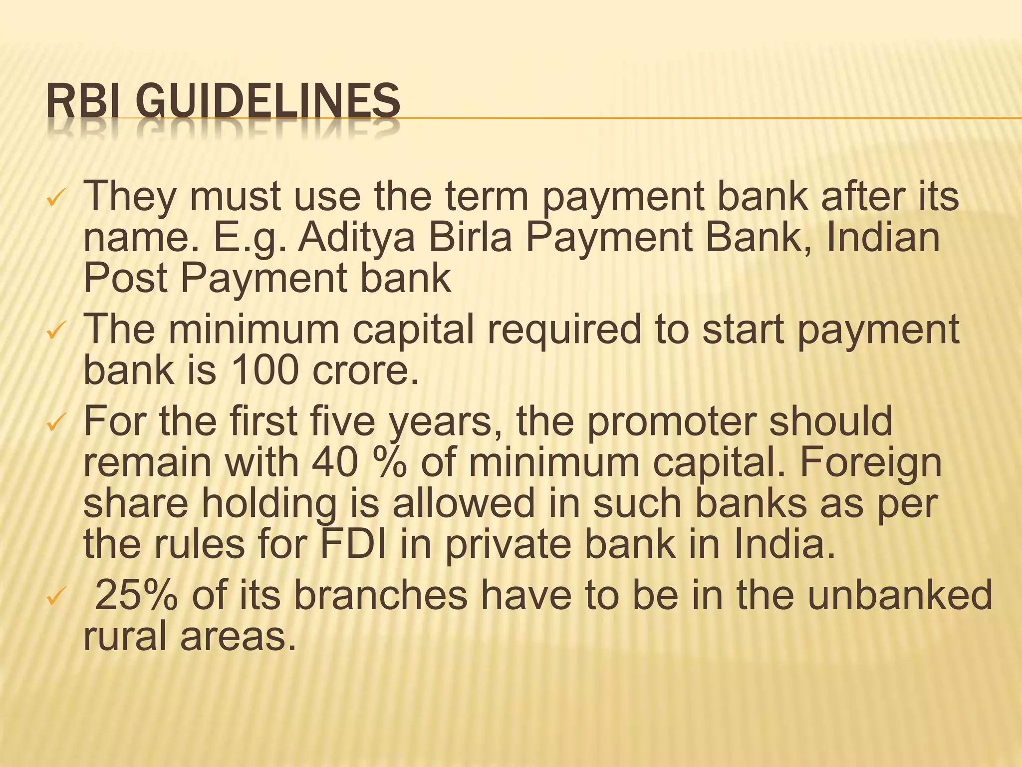 Payments banks | PPTX