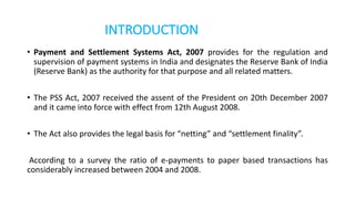 Payment settlement act | PDF