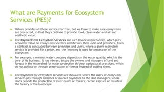 Payments for ecosystem services: an innovative financial tool to ...