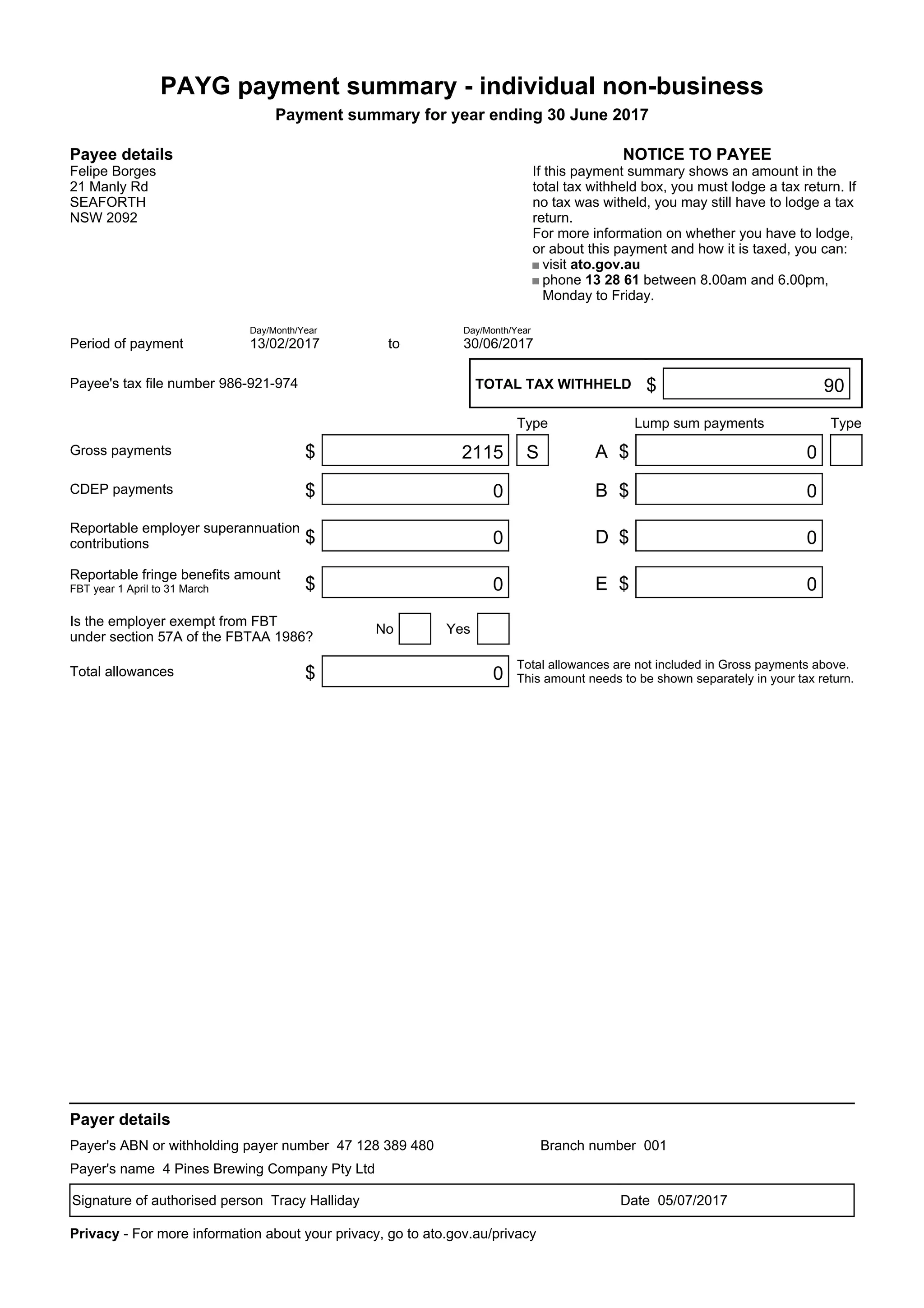 Payment summary | PDF