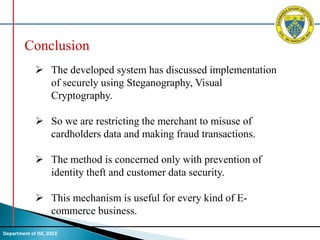online payment system using Steganography and Visual cryptography | PPT