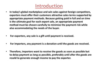 Payment Terms In International Trade ! | PPTX