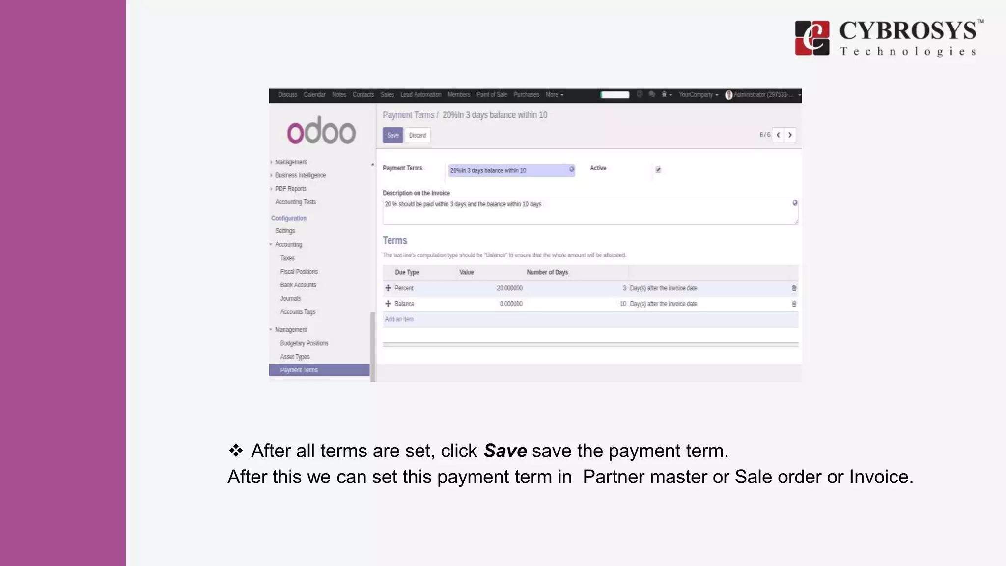 Payment terms in odoo | PPTX